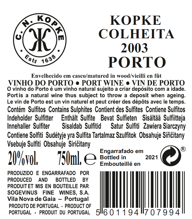 KOPKE COLHEITA 2003 TAWNY – Kopke Group Wine Shop