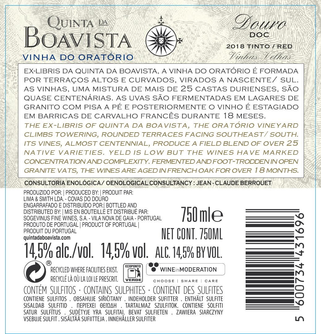 QUINTA DA BOAVISTA VINHA DO ORATÓRIO 2018 0,75L – Kopke Group Wine Shop